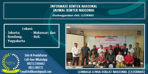 Jadwal Bimtek Nasional - Lediknas